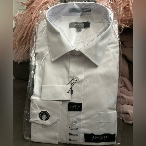 Angelo Rossi | Shirts | Angelo Rossi Mens White Button Down Shirt Size ...